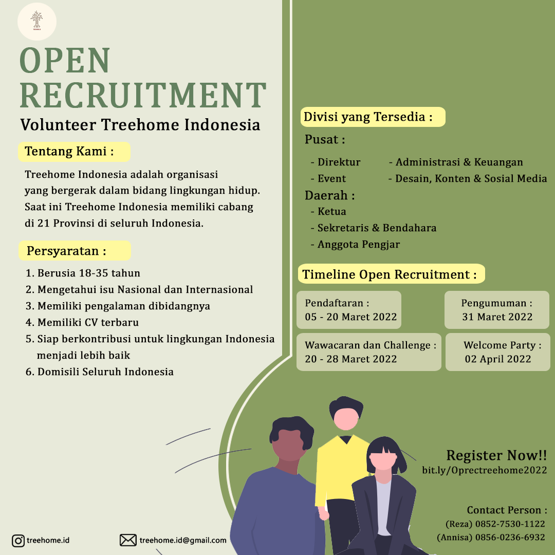 Indorelawan - OPEN RECRUITMENT VOLUNTEER TREEHOME INDONESIA