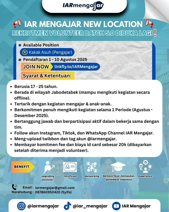 Indorelawan - REKRUTMEN VOLUNTEER BATCH 5.0